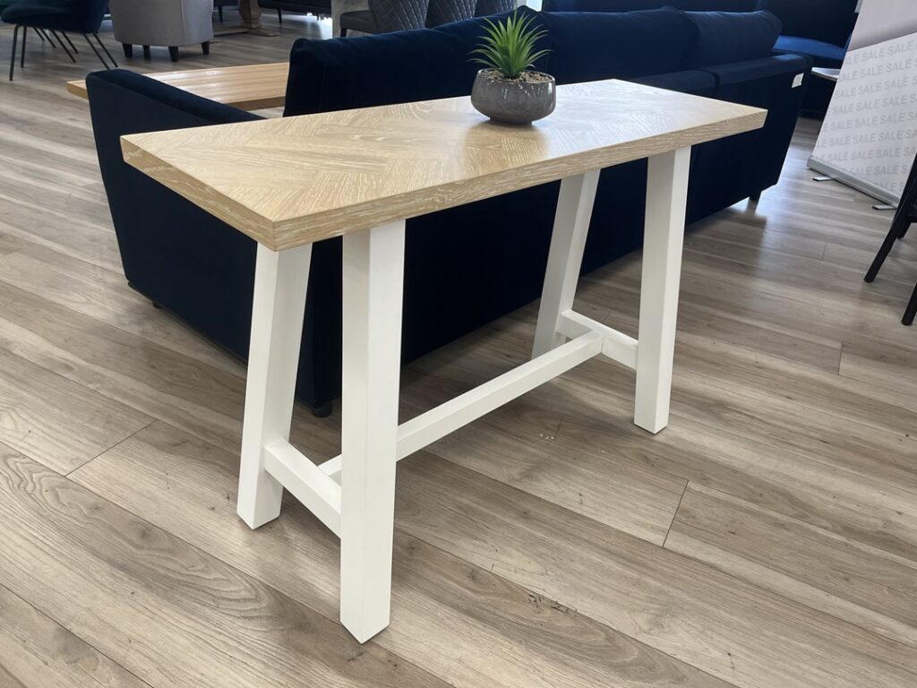 White & Oak Timber Hall Table - Seconds Furniture