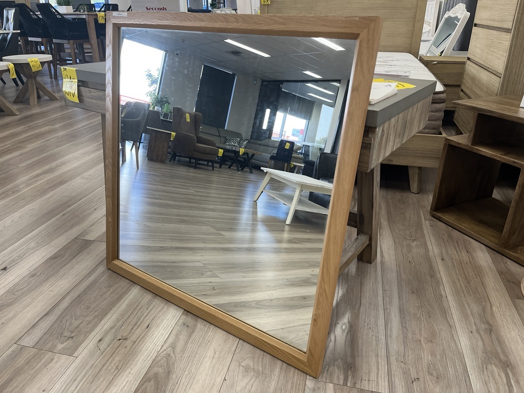 Light Oak Square Mirror - Seconds Furniture
