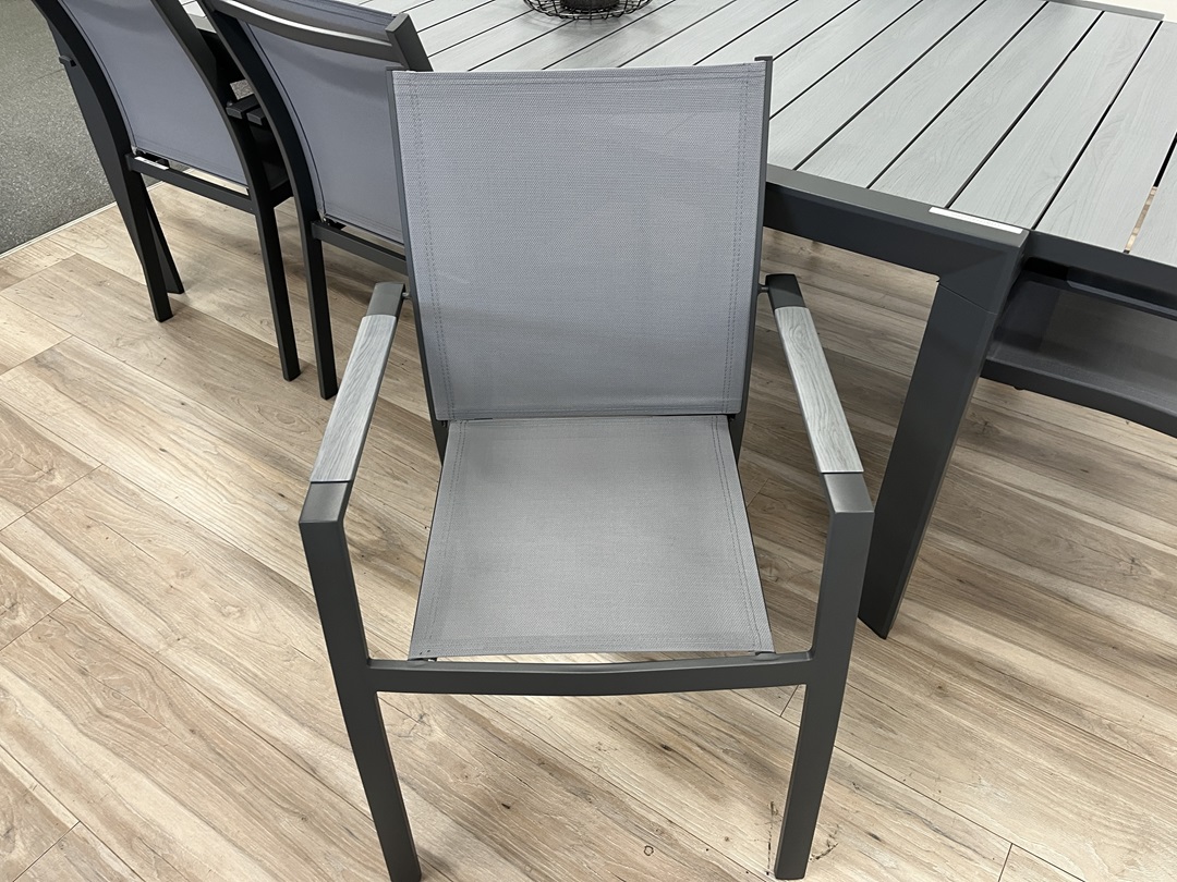 9pc Grey Extension Outdoor Dining Setting - Seconds Furniture