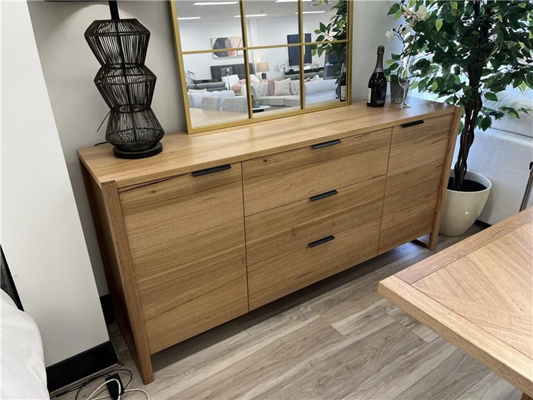 2 Door, 3 Drawer Natural Timber Buffet - Seconds Furniture