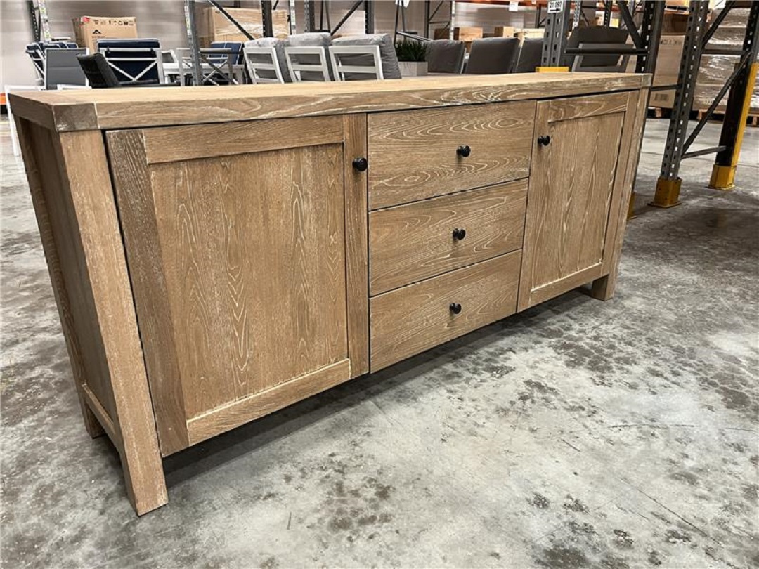 Antique Natural Timber Buffet with 2 Doors & 3 Drawers - Seconds Furniture