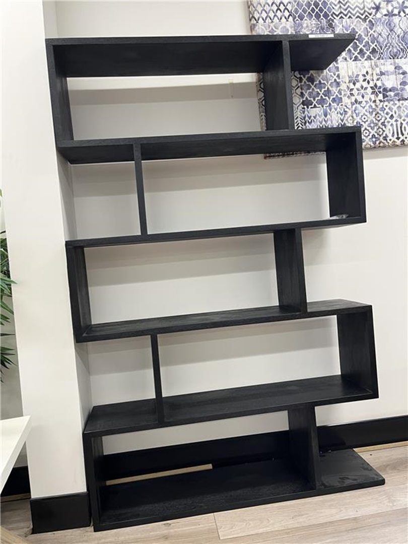 Black Timber Tall Bookshelf - Seconds Furniture