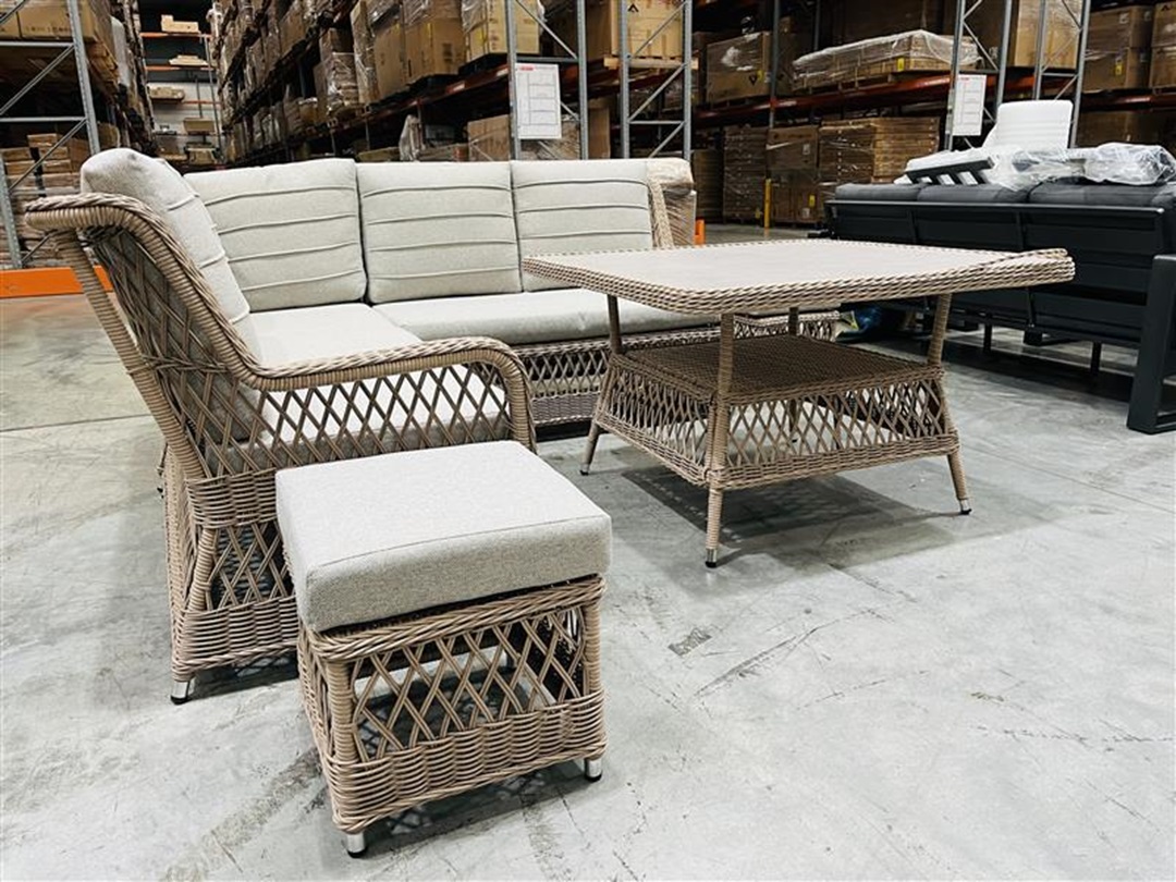 Outdoor Wicker Corner Dining Set - Seconds Furniture